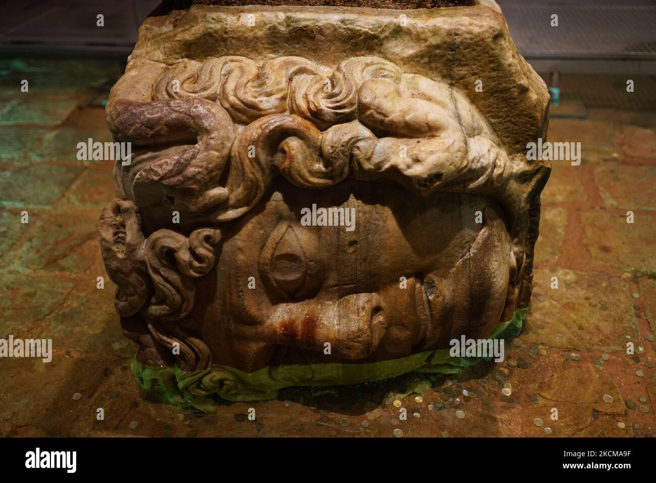 ISTANBUL, TURKIYE - SEPTEMBER 11, 2022: Medusa head in Basilica Cistern ...