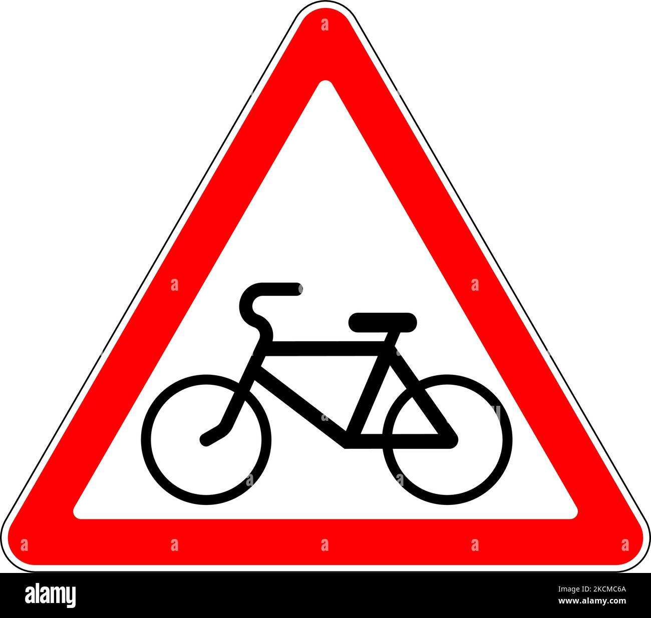 Road Sign Warning Pathway Bicyclist on White Background Stock Vector ...