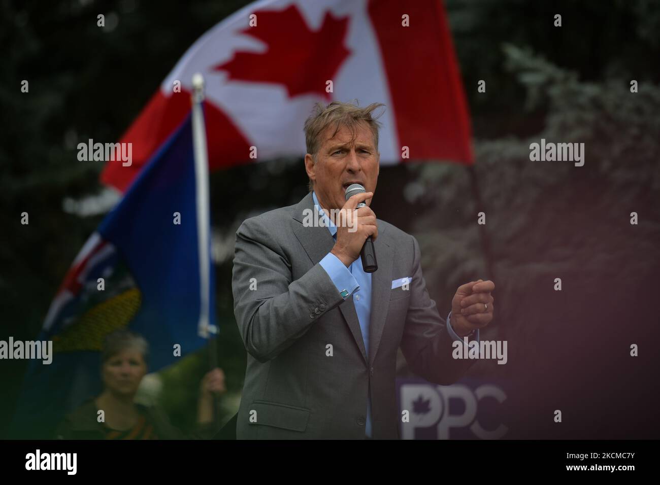 Maxime Bernier, leader of the People's Party of Canada, meets with his ...