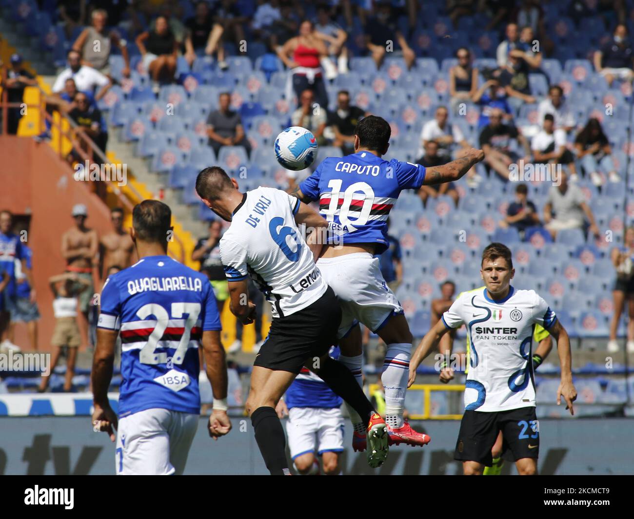 Francesco Caputo during Serie A match between Sampdoria v Inter in ...