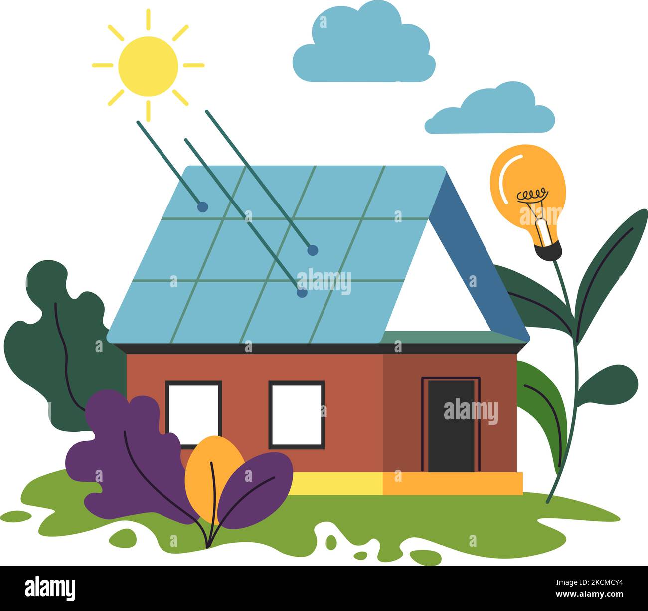 Solar energy, renewable alternative energy vector Stock Vector Image ...
