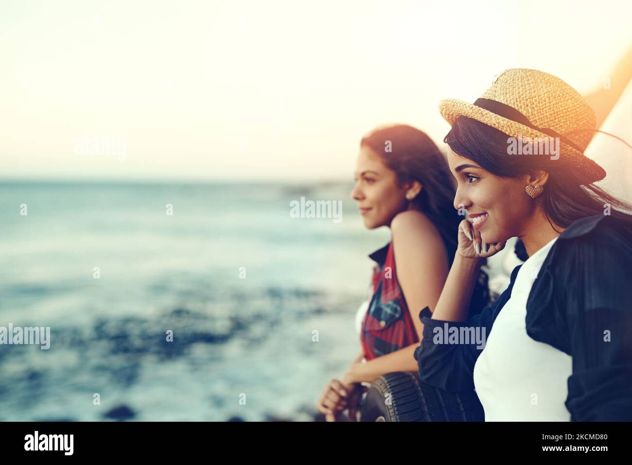 Nothing says summer like a roadtrip with your bestie. two young friends ...