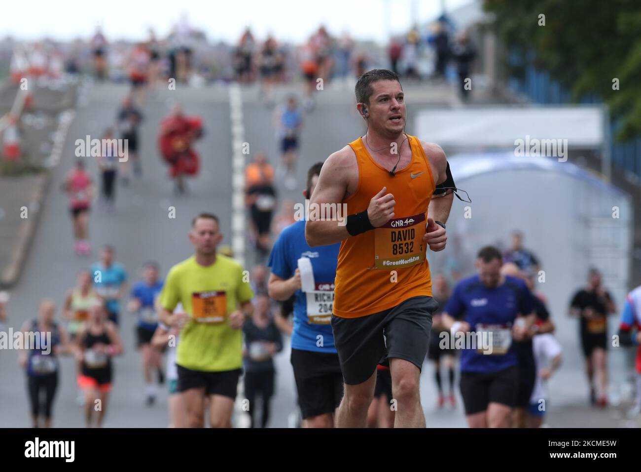 Runners in action during the BUPA Great North Run in Newcastle upon ...