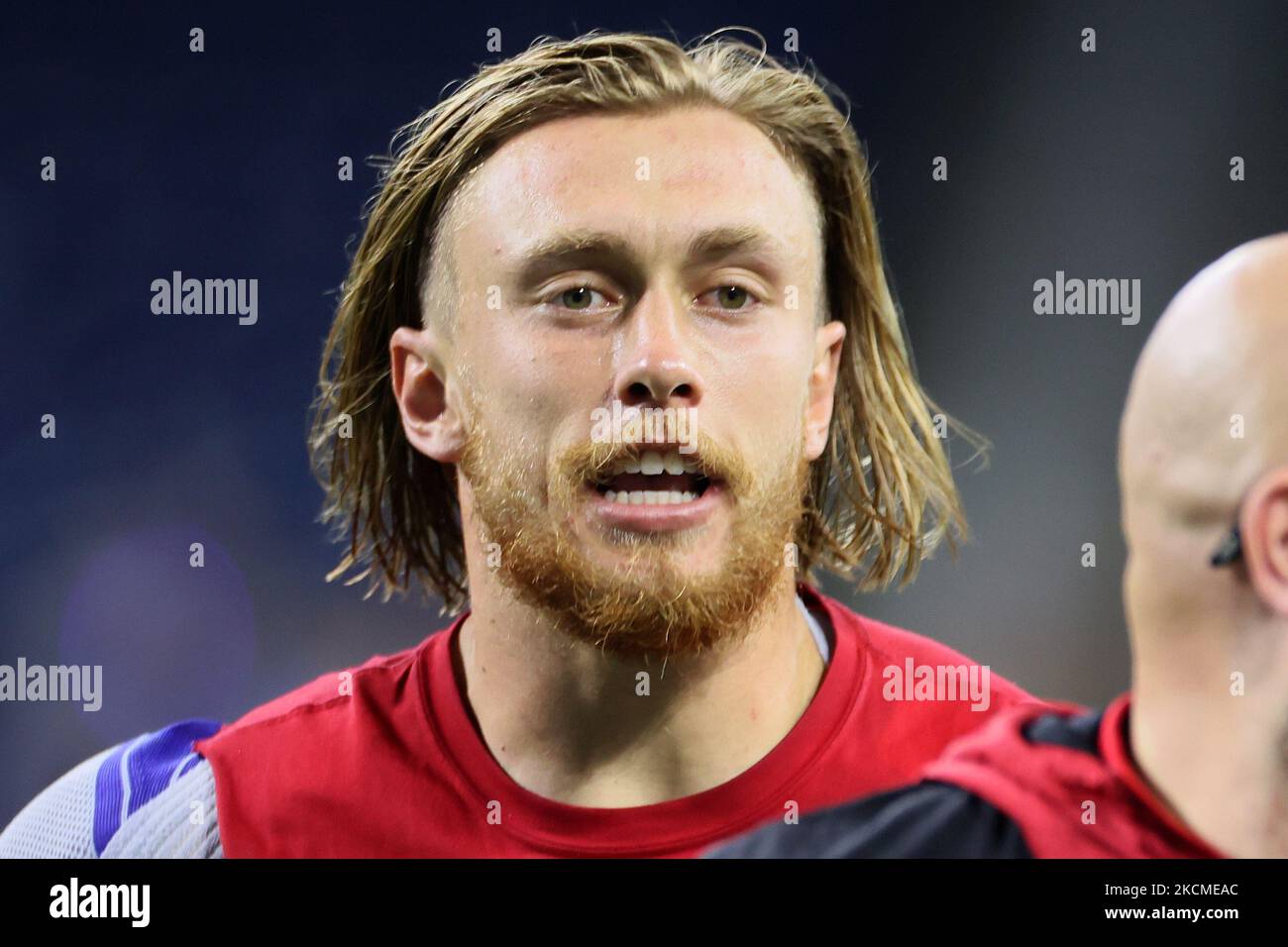 San Francisco 49ers tight end George Kittle (85) runs off the field at ...