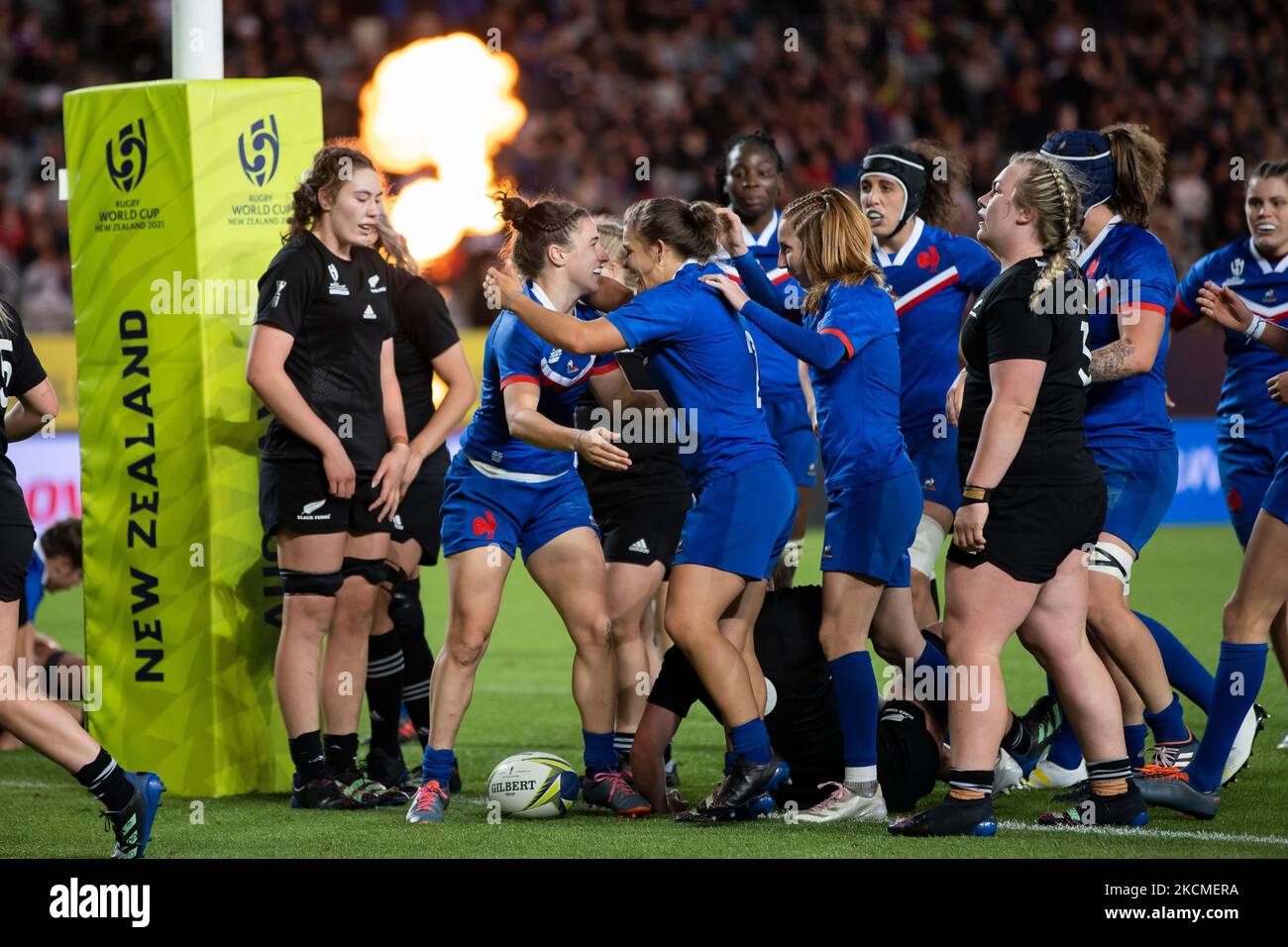 France's Gabrielle Vernier scores just before half time during the ...