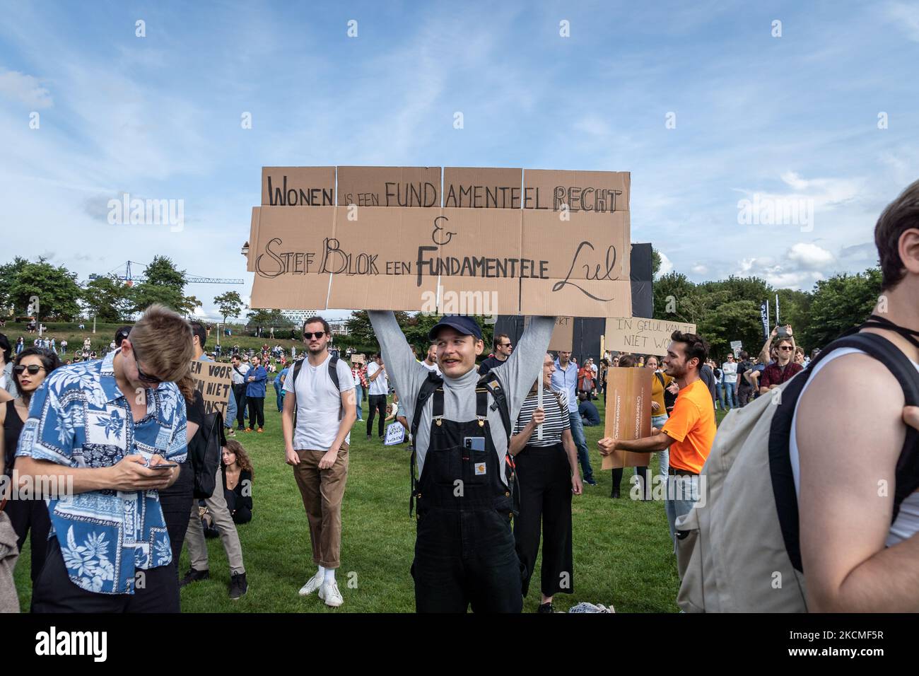 Protesters at Westerpark Amsterdam for the housing protest, in ...