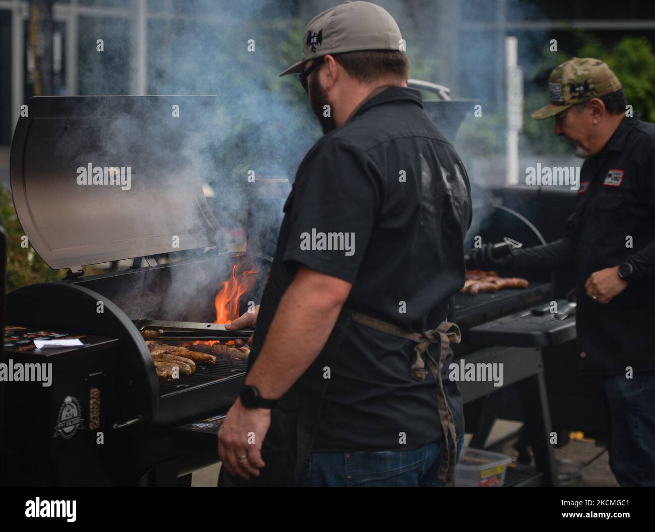 Pit Masters, Russell Bird and Ron Yoneda from 'You Need a BBQ' grill ...