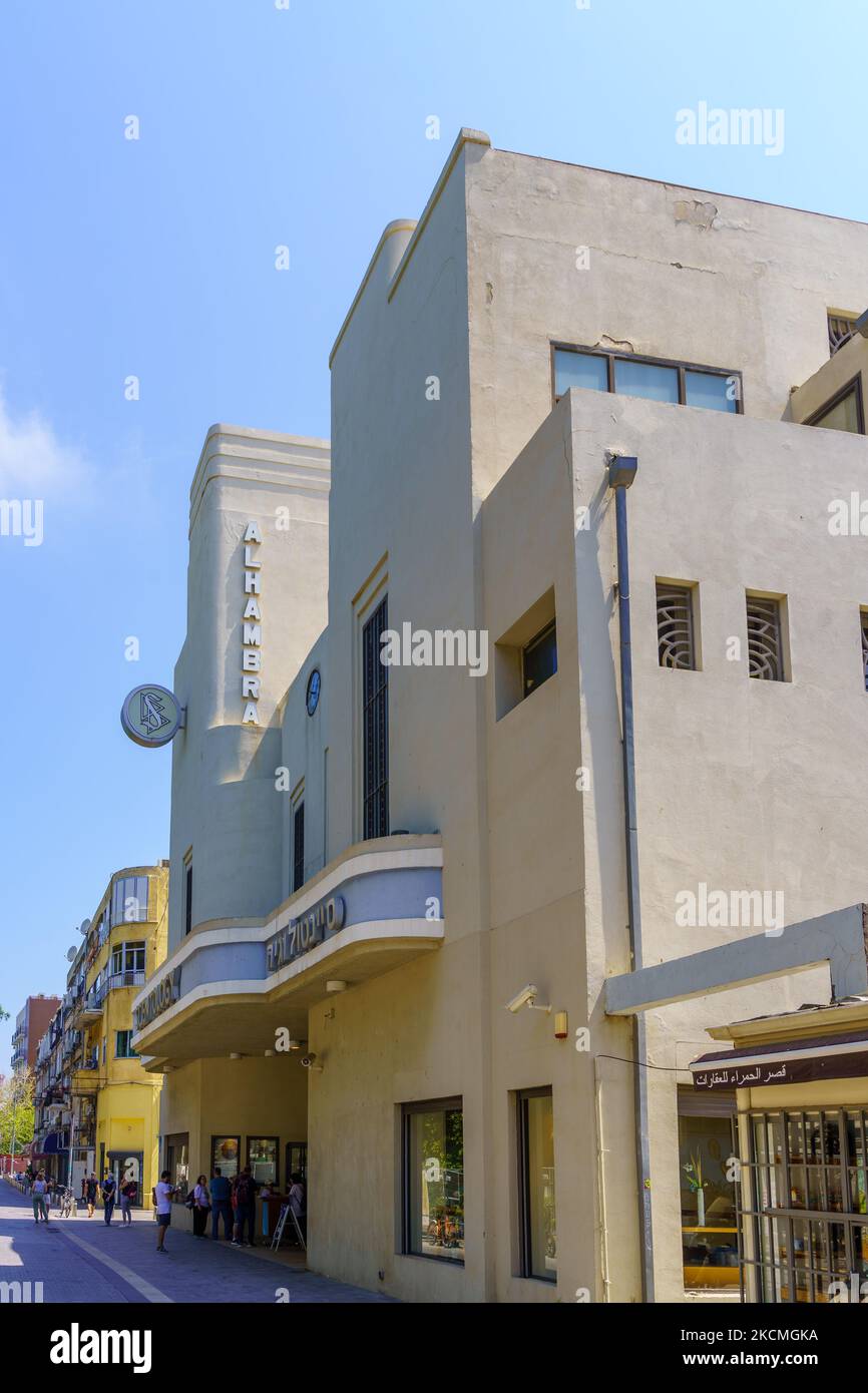 Tel-Aviv, Israel - May 26, 2022: View of the historic Alhambra theater ...