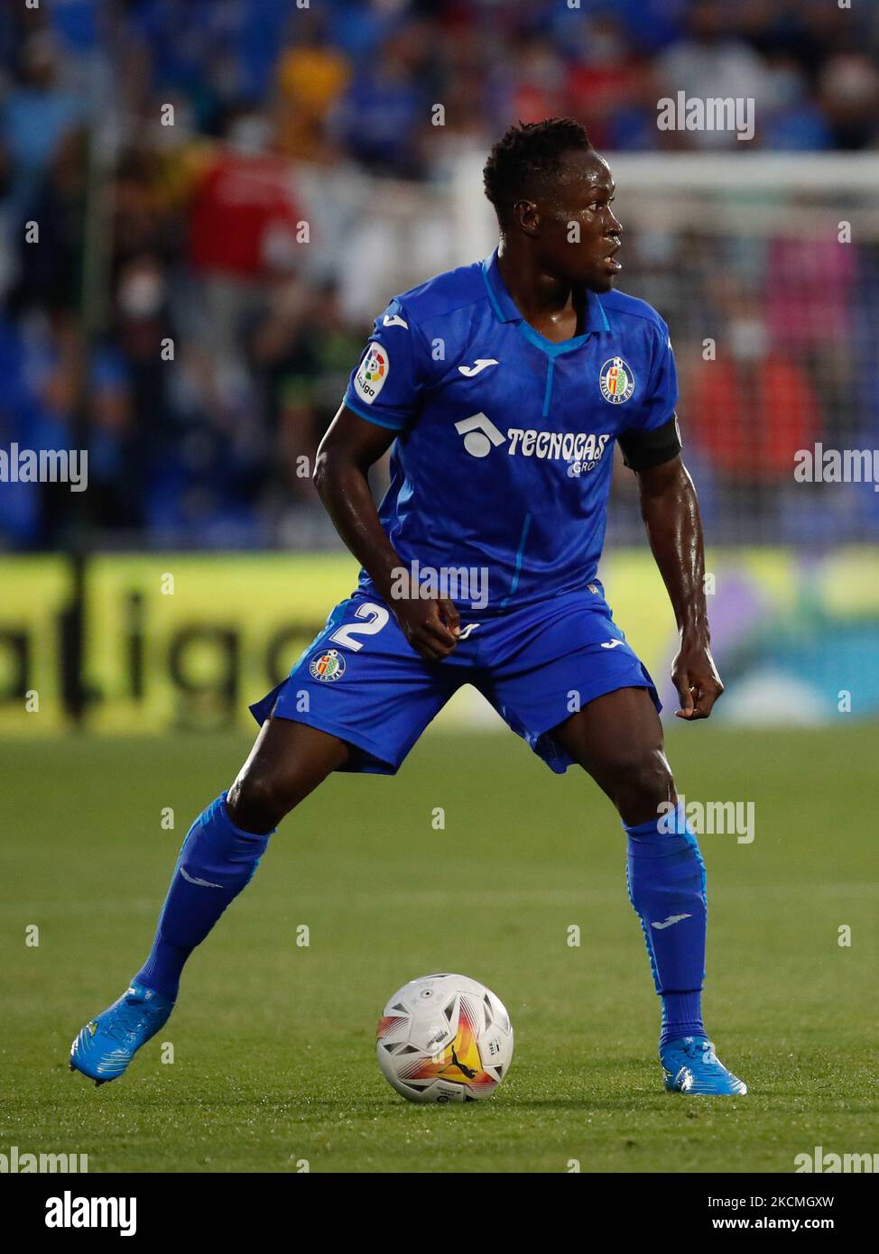 Djene of Getafe CF in action during the Liga match between Getafe CF ...