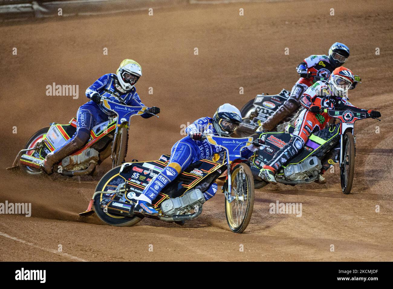 Connor Mountain (White) outside Tom Brennan (Red) and Theo Peiper (Blue ...