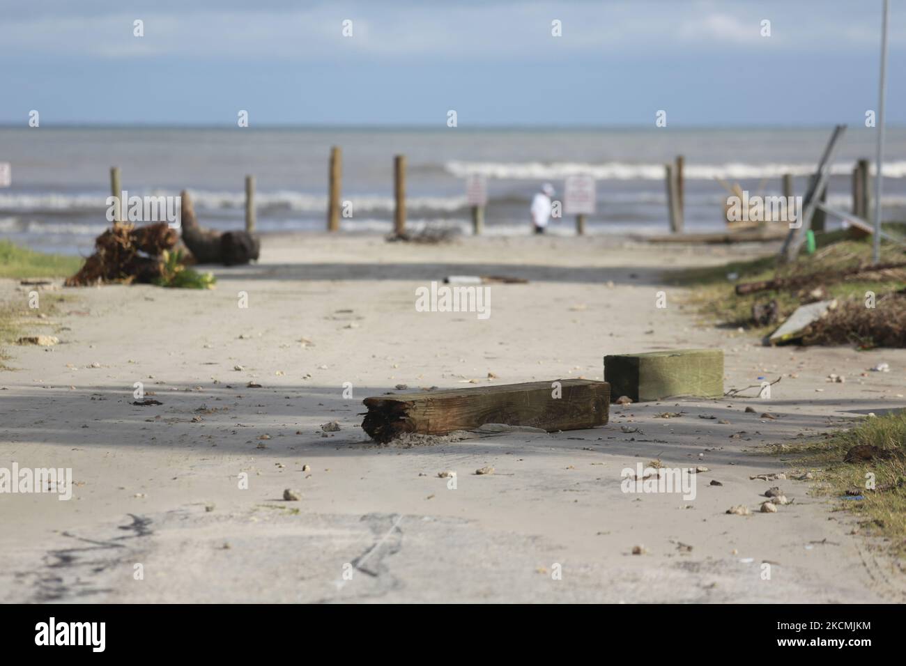 The many beaches of Galveston are littered with debris following ...