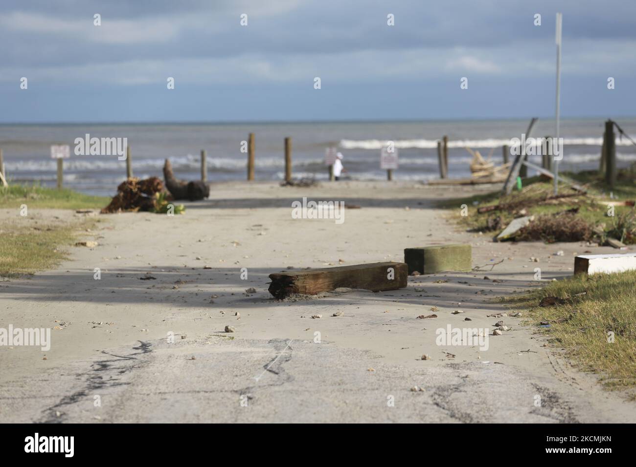 The many beaches of Galveston are littered with debris following ...