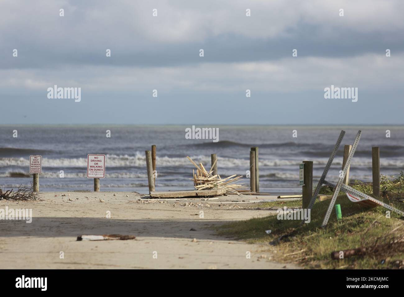 The many beaches of Galveston are littered with debris following ...