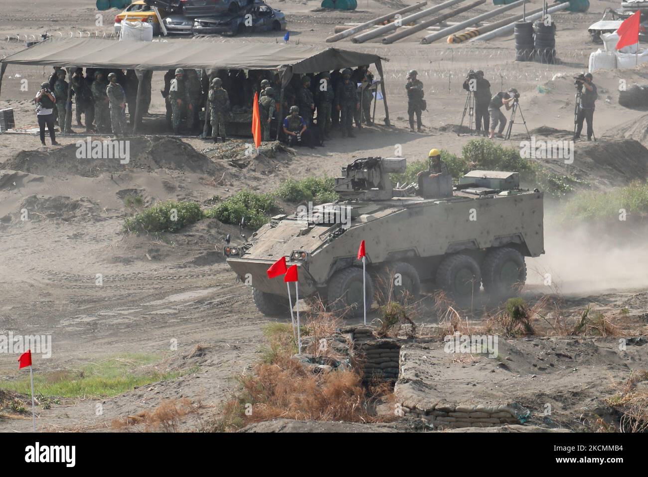 Cm32 armoured vehicles are deployed to carry out a shore defense ...