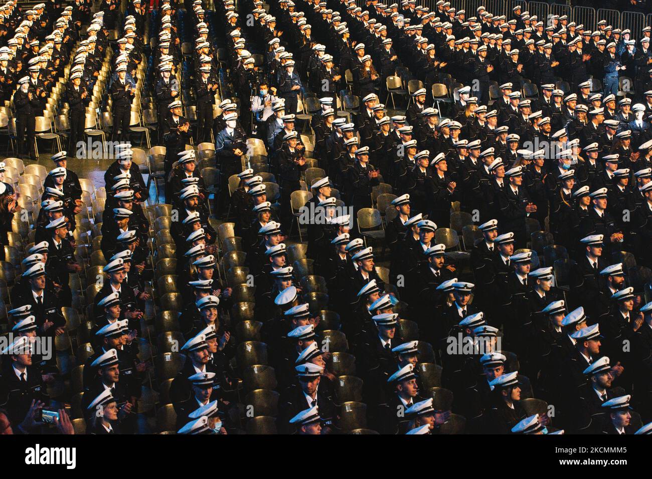 general view of new member of police force of NRW's a swear in ceremony ...