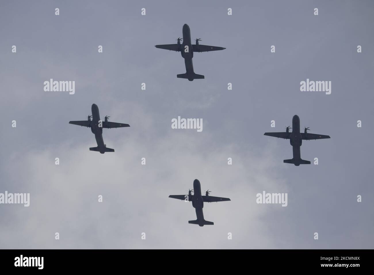 Mexican army aircraft during the aerial military parade in Mexico City ...