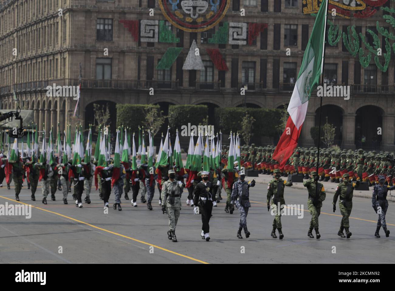 Military parade in Mexico City's Zócalo, on the occasion of the 211th ...