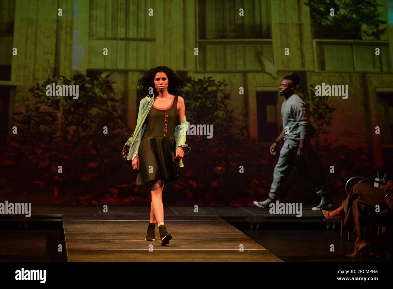 A model shows off an outfit by the Christcitizen collection at the ...