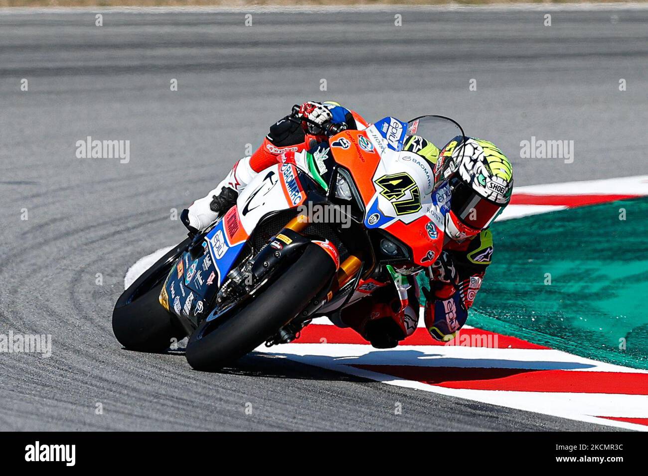 Axel Bassani of Motocorsa Racing Team with Ducati Panigale V4 during ...