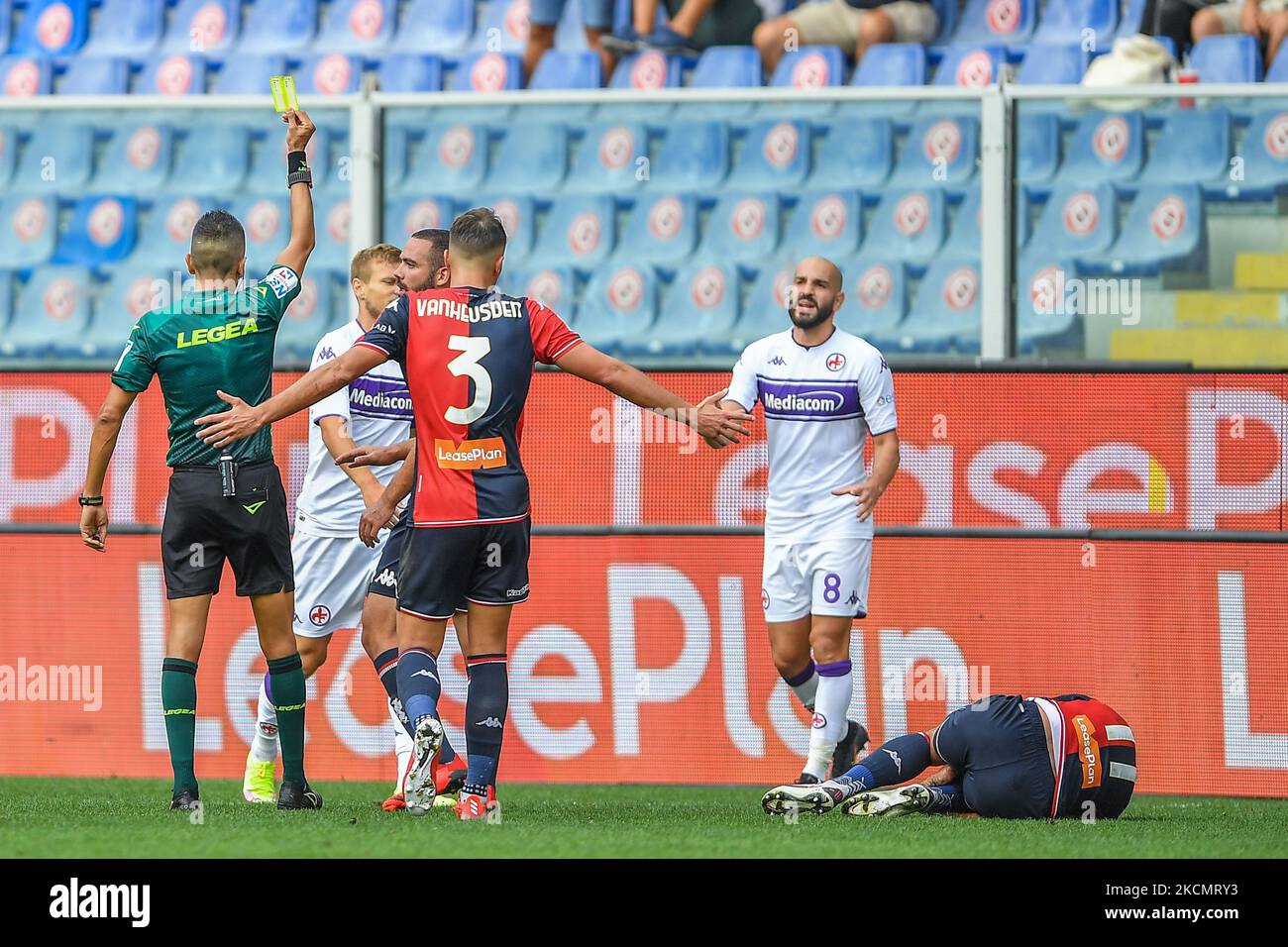 The Referee of the match Livio Marinelli of Tivoli, Yellow card for ...