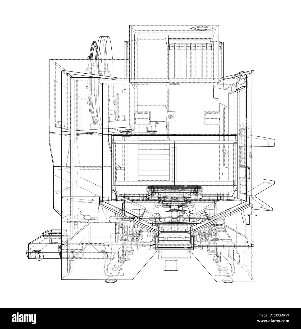 Metalworking CNC milling machine. Vector Stock Vector Image & Art - Alamy