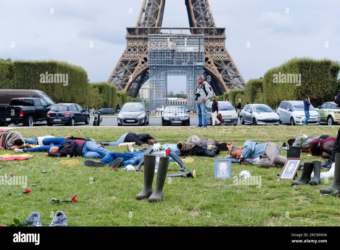 Colombian rally in Paris , France, on August 29, 2021 in front of the ...