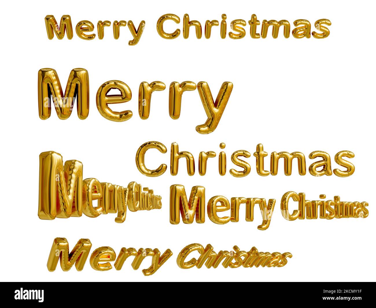 2023 3D Realistic Gold Foil Balloons. Merry Christmas and Happy New ...