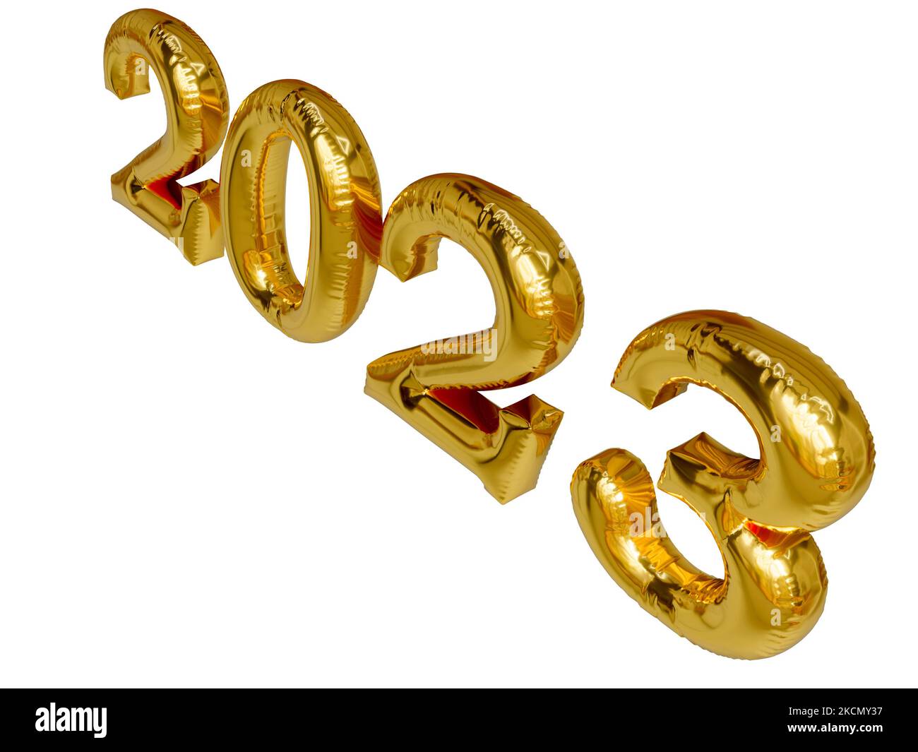 2023 3D Realistic Gold Foil Balloons. Merry Christmas and Happy New ...