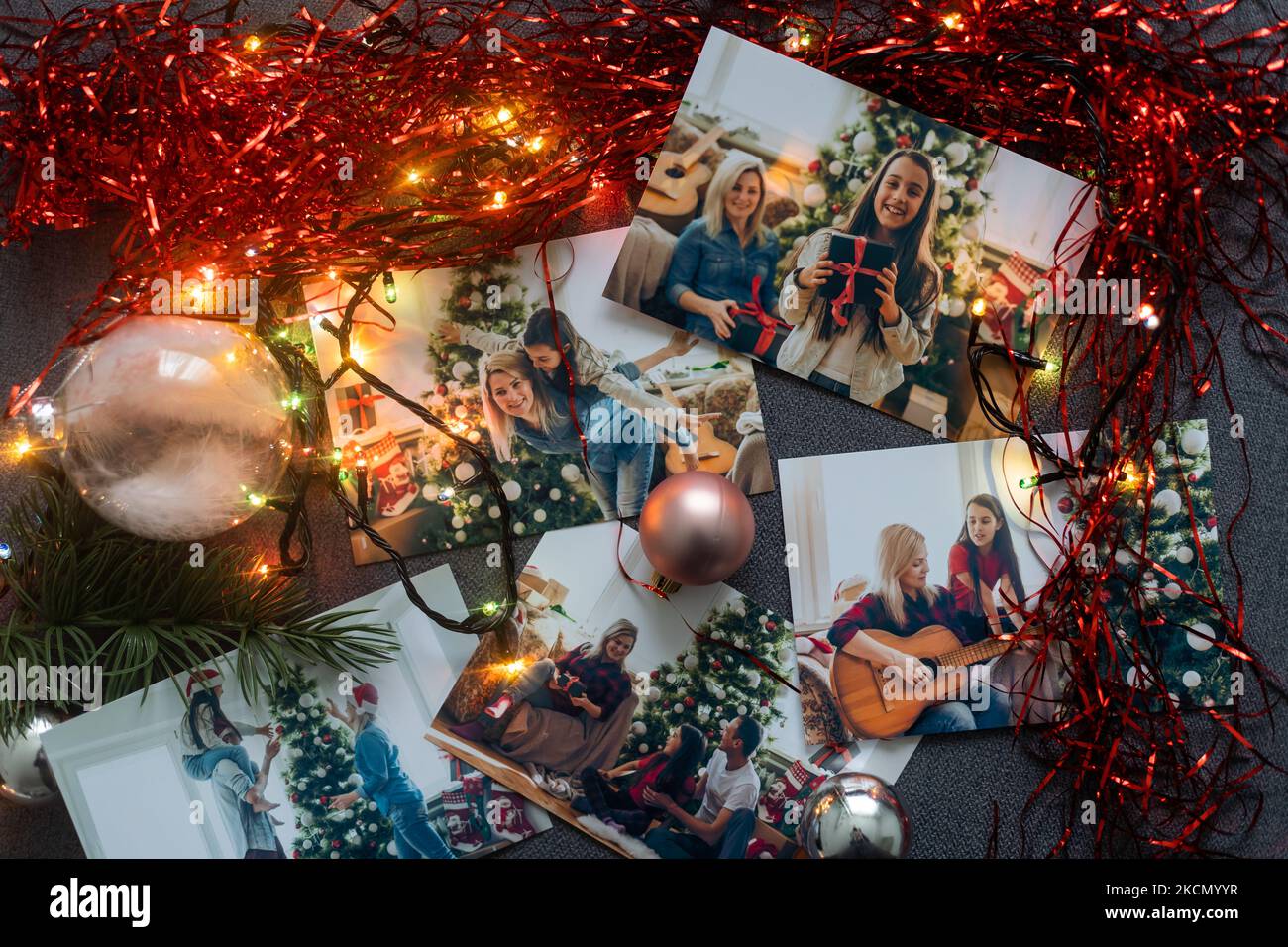 Christmas collage, Christmas photos and decor Stock Photo - Alamy