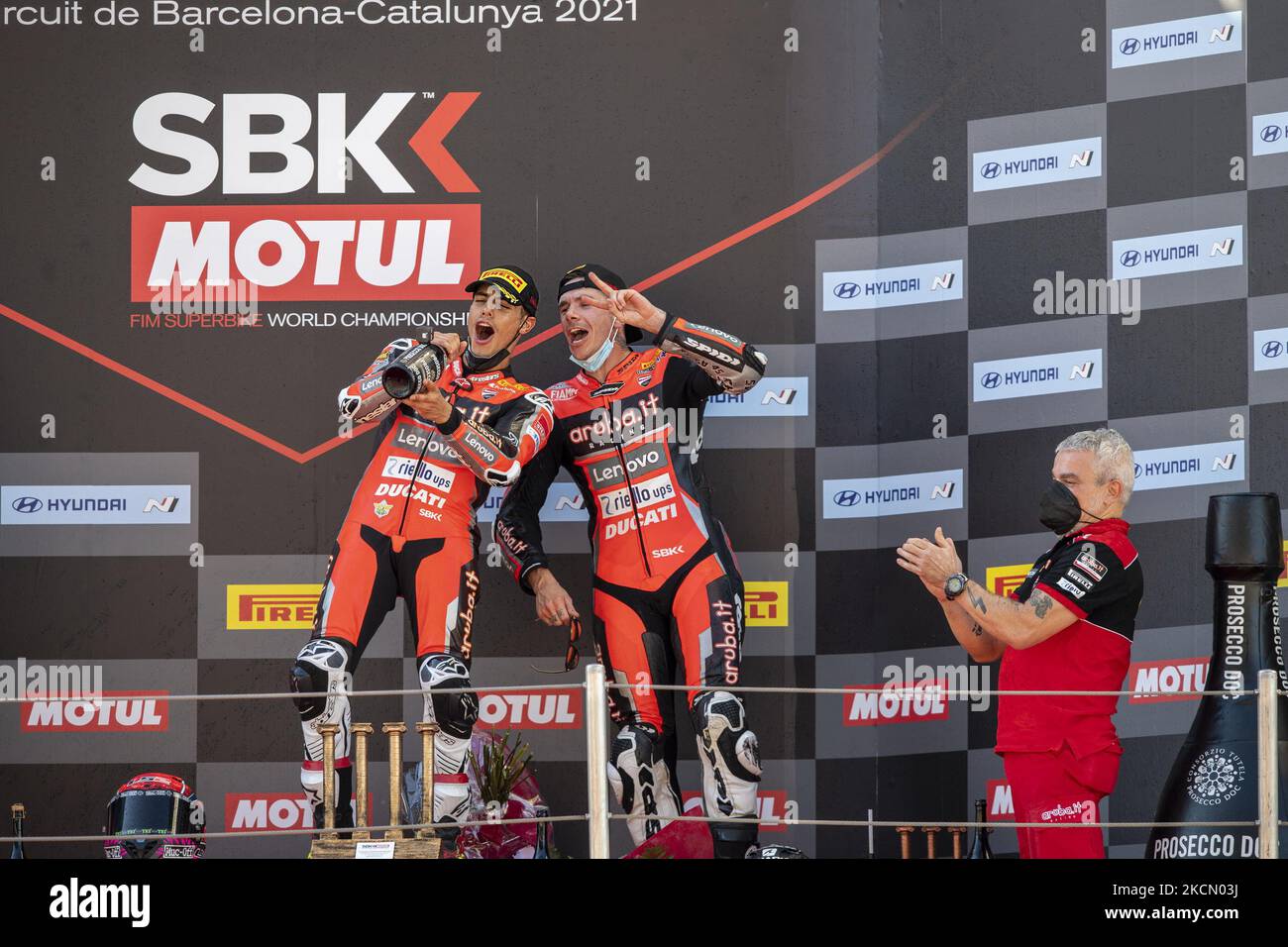 1Â° Michael Ruben Rinaldi 3Â° Scott Redding during the World SuperBike ...