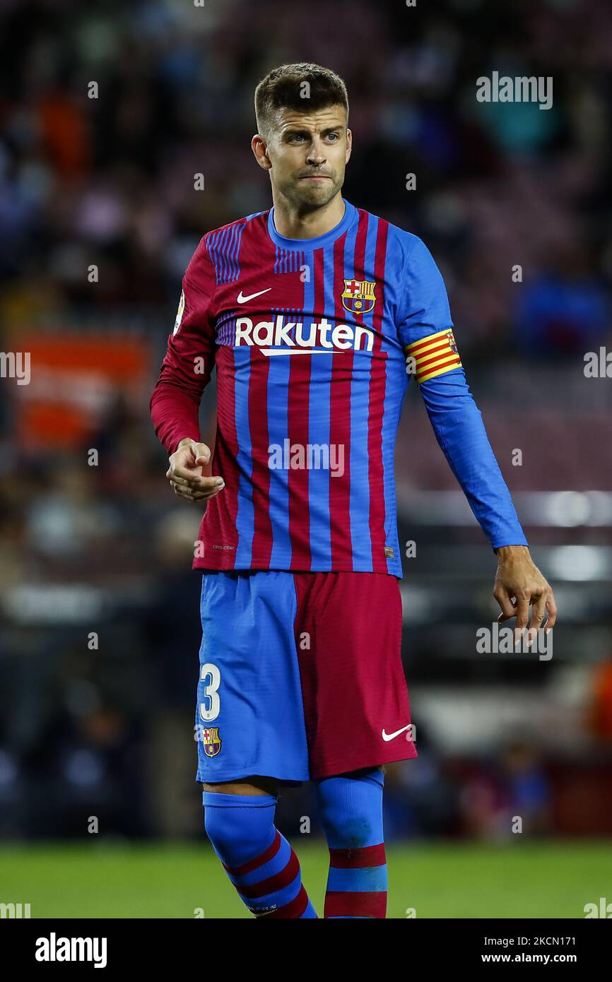 03 Gerard Pique of FC Barcelona during the La Liga Santader match ...