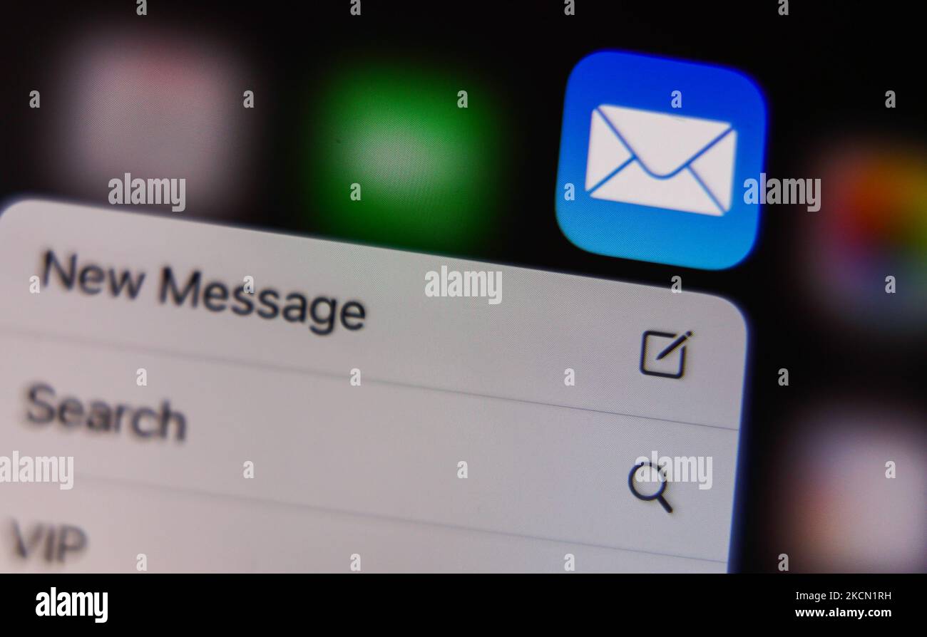 Apple Mail icon is seen displayed on a phone screen in this ...