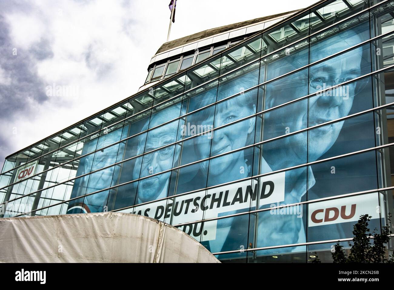 Portraits of former German Chancellors (Prime L-R) Konrad Adenauer and ...