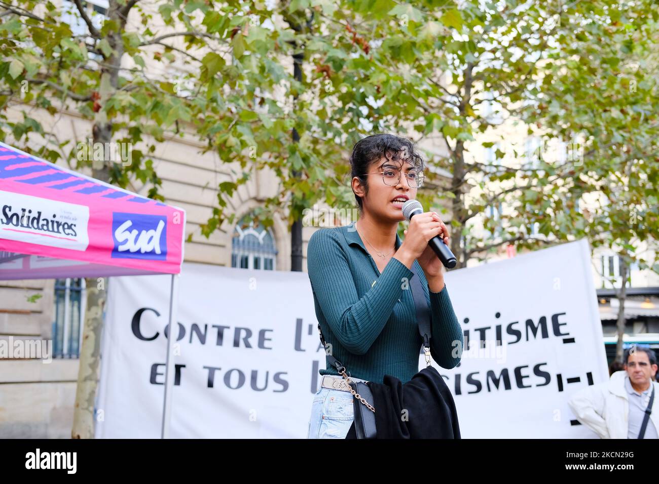 Saphia Aït Ouarabi, vice-president of SOS Racisme, was present at the ...