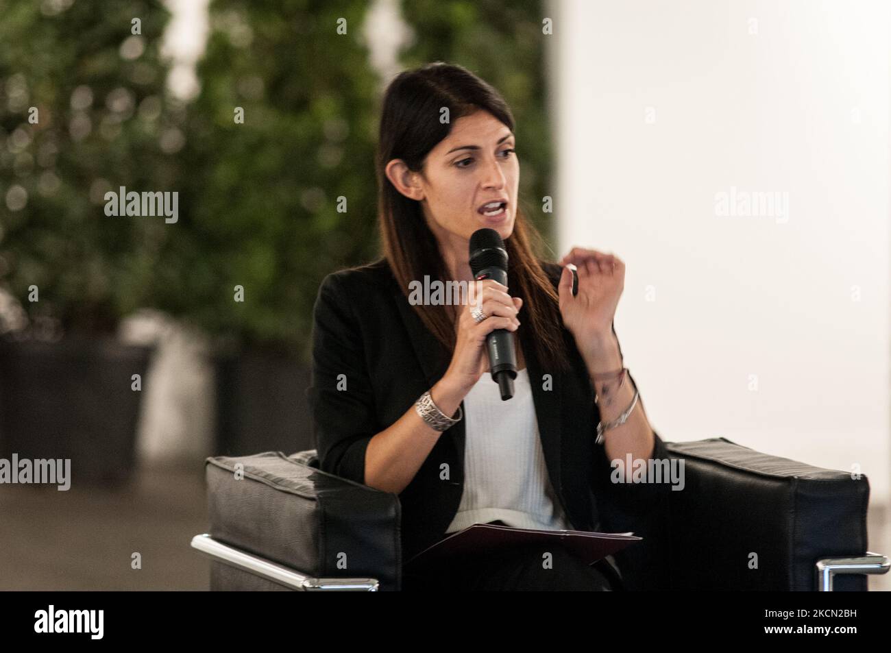 Virginia Raggi during the press conference for the presentation of the ...