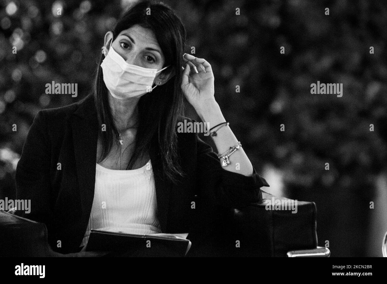 Virginia Raggi during the press conference for the presentation of the ...