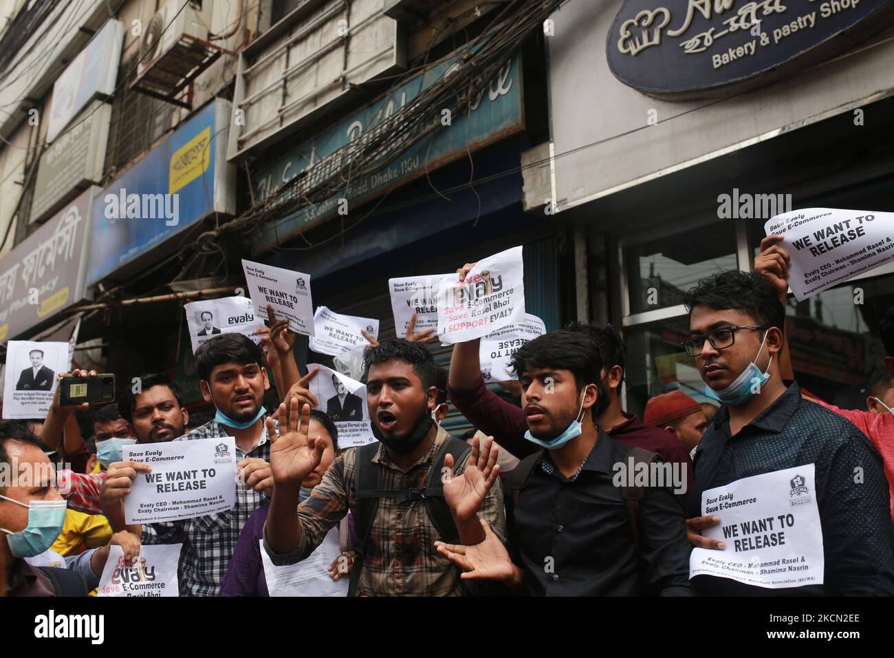 Merchants and customers demonstrate demanding the release of the e ...