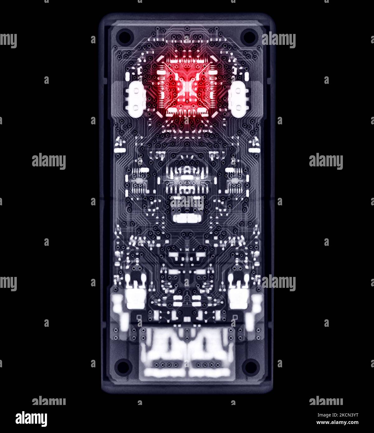 X-ray image of engine control unit or ECU in Motorcycle or Bigbike ...