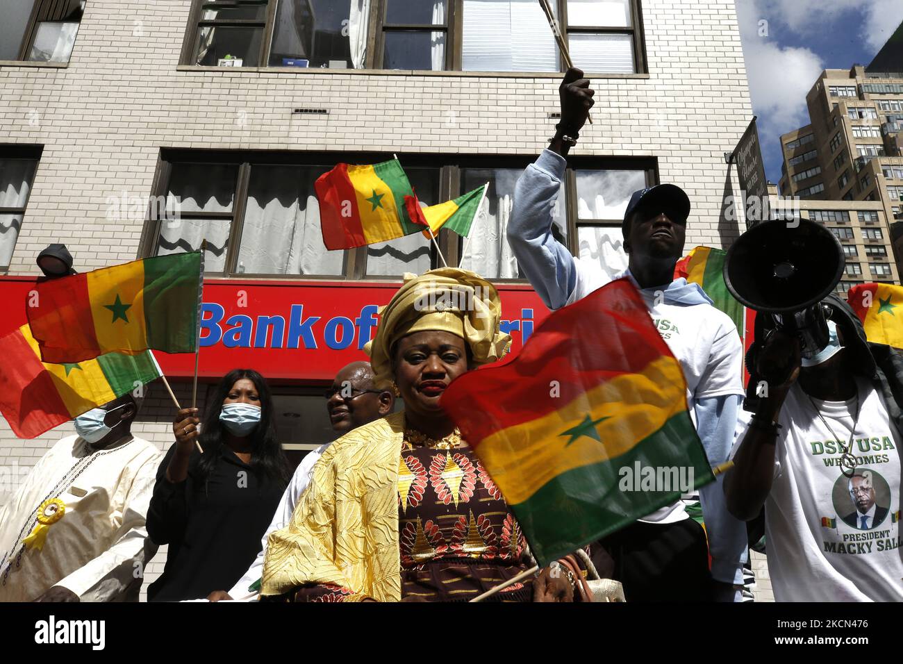 People protest in support of the Senegalese President Macky Sall near ...