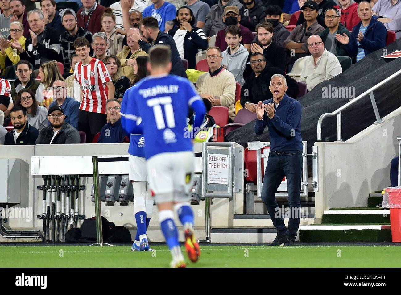 Keith Curle (Manager) of Oldham Athletic during the Carabao Cup match ...
