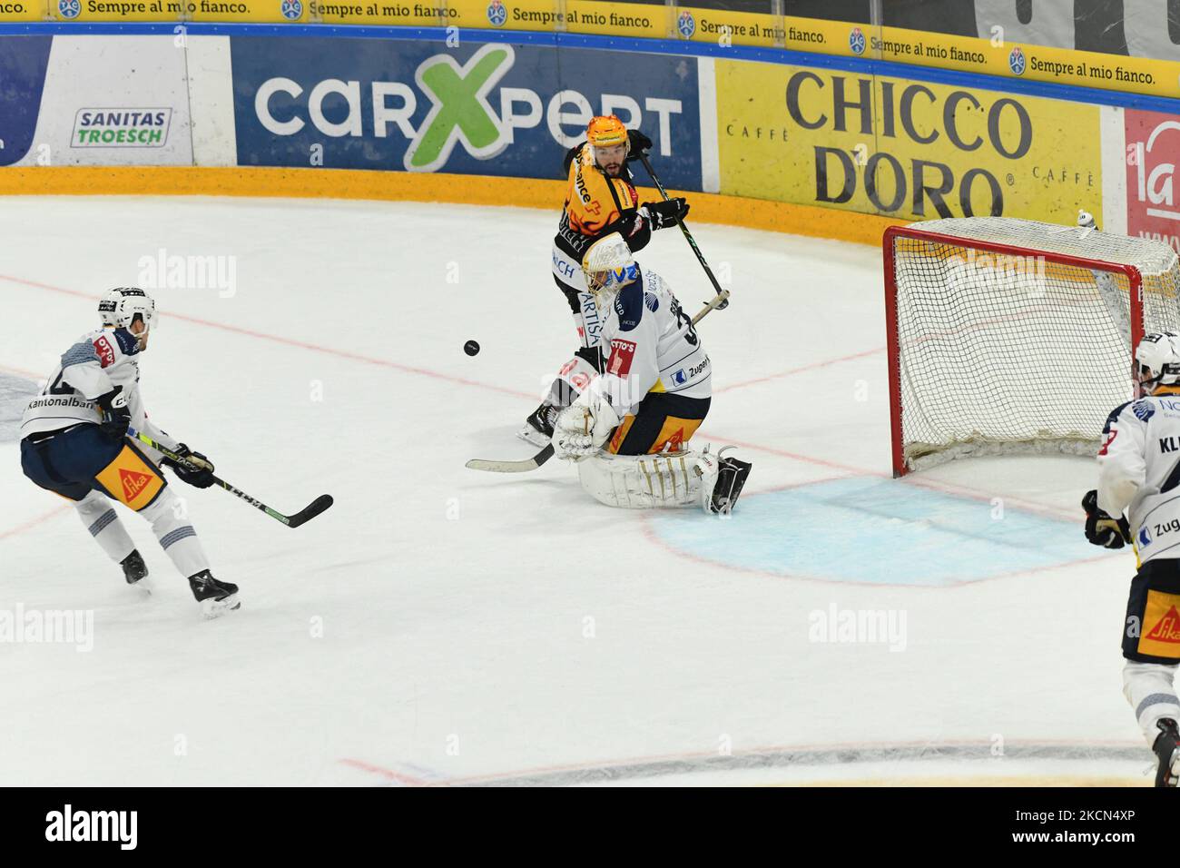 LUCA FAZZINI Lugano Hockey HC Lugano Vs. EV Zug National League season ...