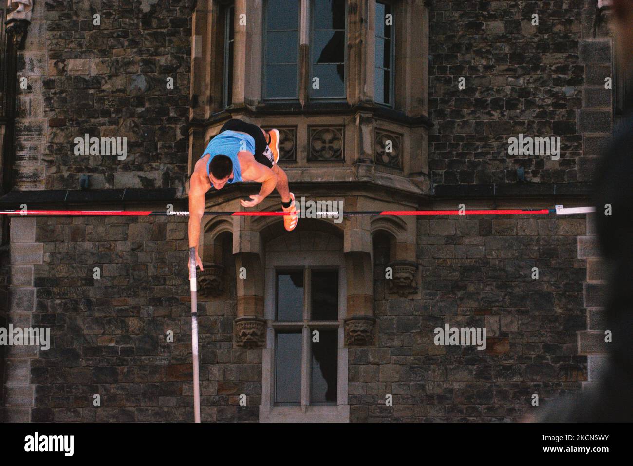 Matt Ludwig of USA competes ens pole vault competition during the ...