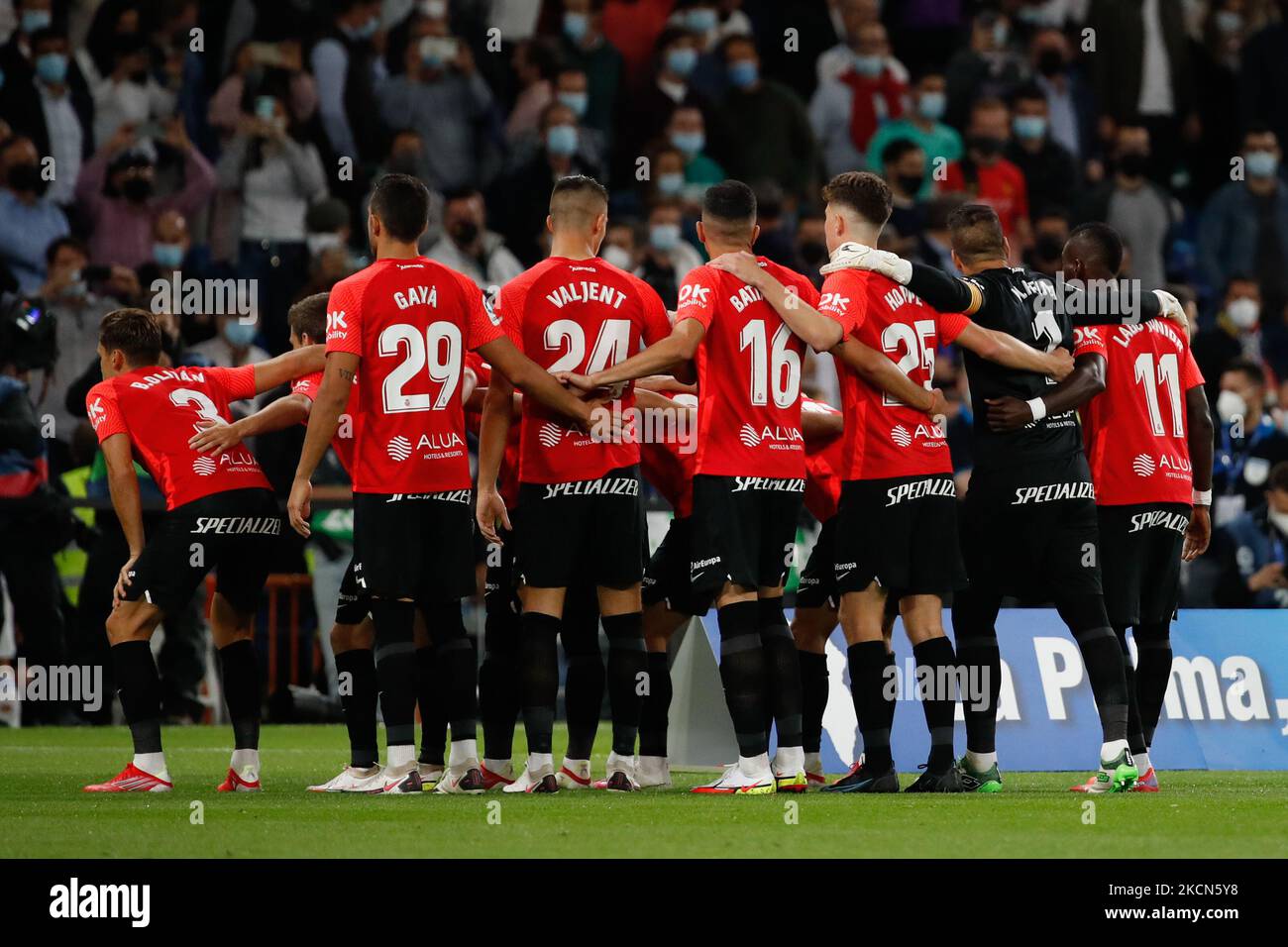 players of RCD Mallorca during the La Liga match between Real madrid ...
