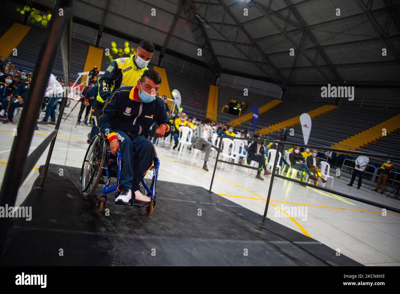 Richard Mateo Vega Paralympic swimming athlete during a welcoming event ...
