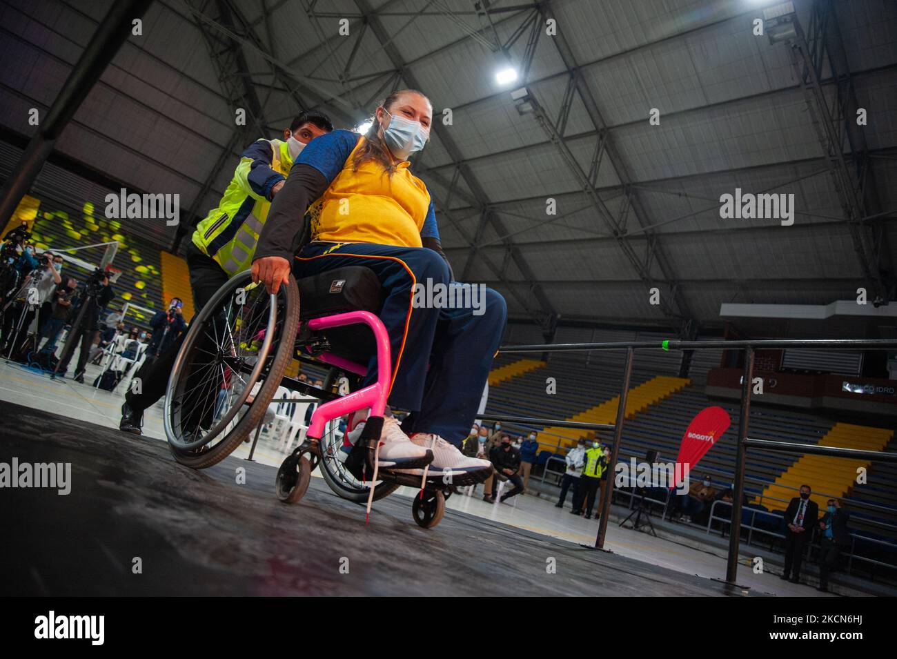 Yanibe Torres paralympic athletism athlete during a welcoming event to ...