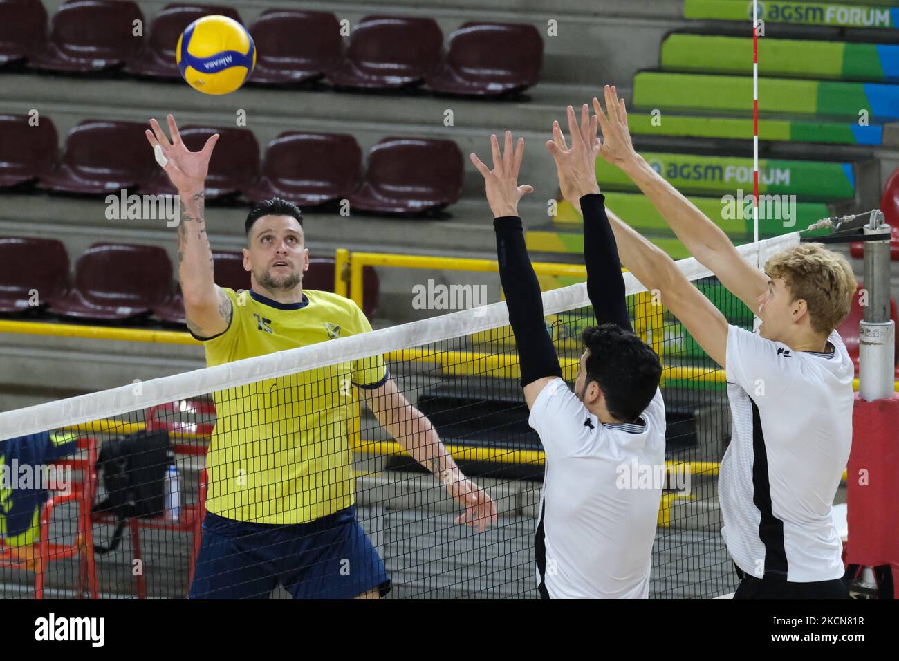 Attack of Todor Aleksiev - Hebar Pazardzhik during the Volleyball Test ...