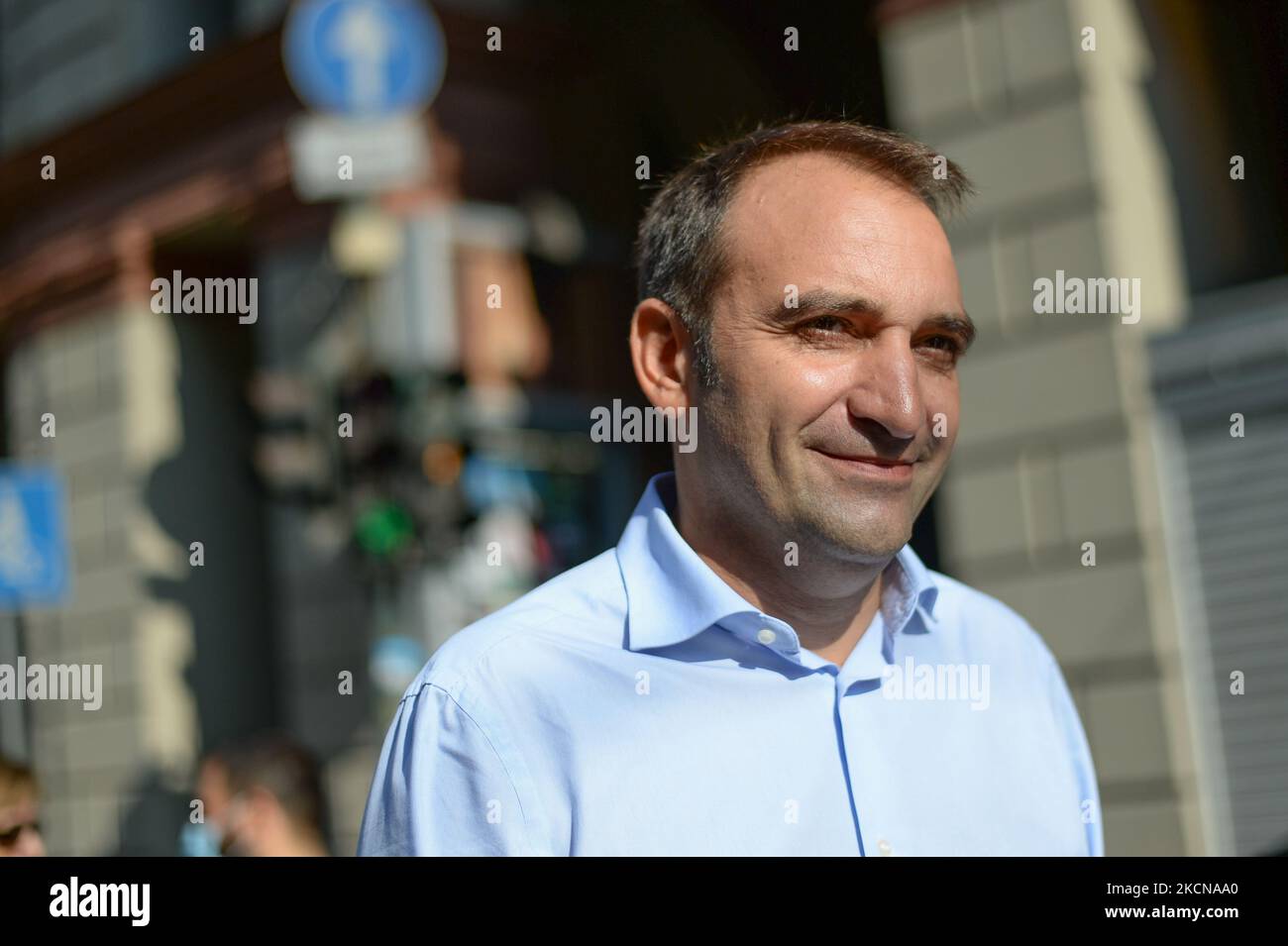 The mayoral candidate for the city of Turin Stefano Lo Russo during the ...