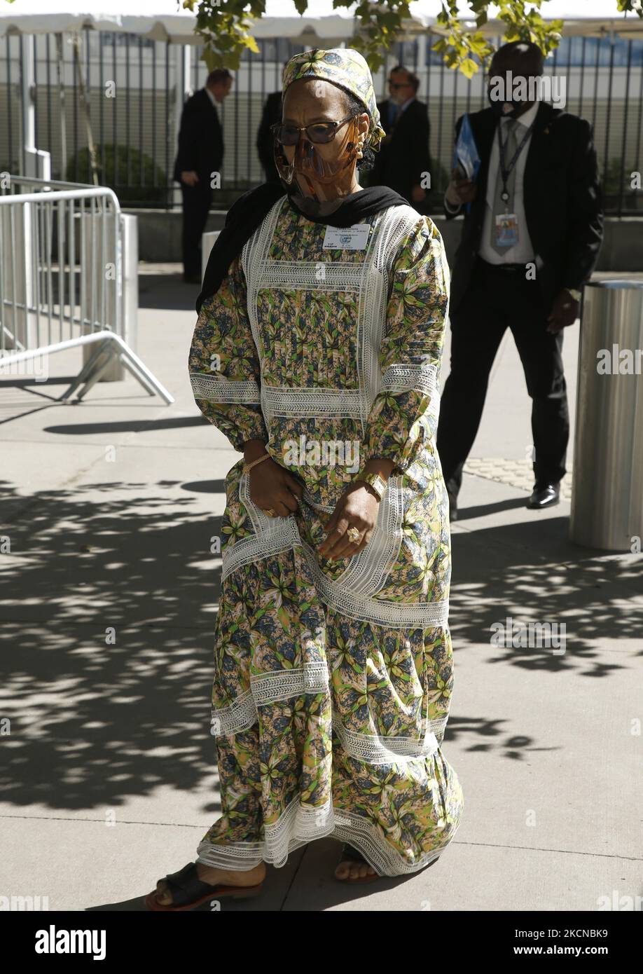 First Lady of Gambia Fatometta Barrow is seen outside the United ...