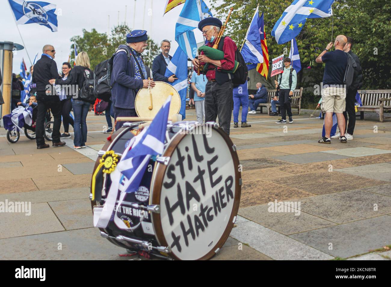 Scottish independence supporters march through Edinburgh during an All ...