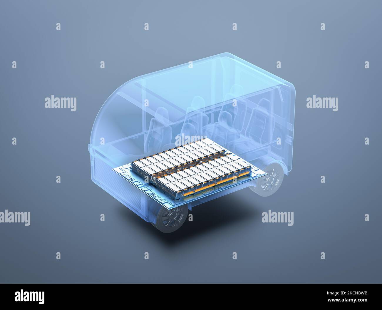 3d rendering electric car battery with pack of battery cells module on ...